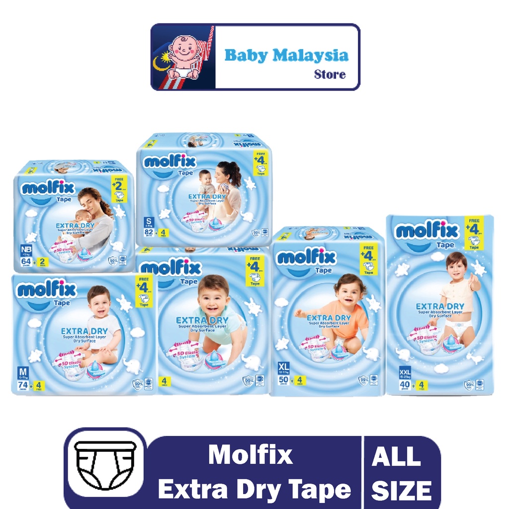Molfix Extra Dry Tape - ALL SIZE | Shopee Malaysia