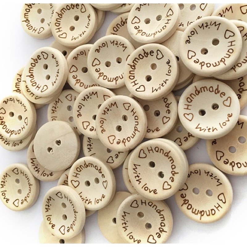 Wooden Button / Butang Kayu Handmade 20mm (5pcs/pack) | Shopee Malaysia