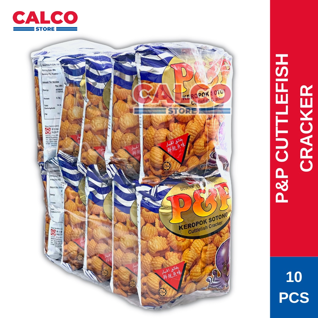 (60g x 10pcs) Pico P&P Cuttlefish Cracker Snacks Chips Crisps Keropok ...