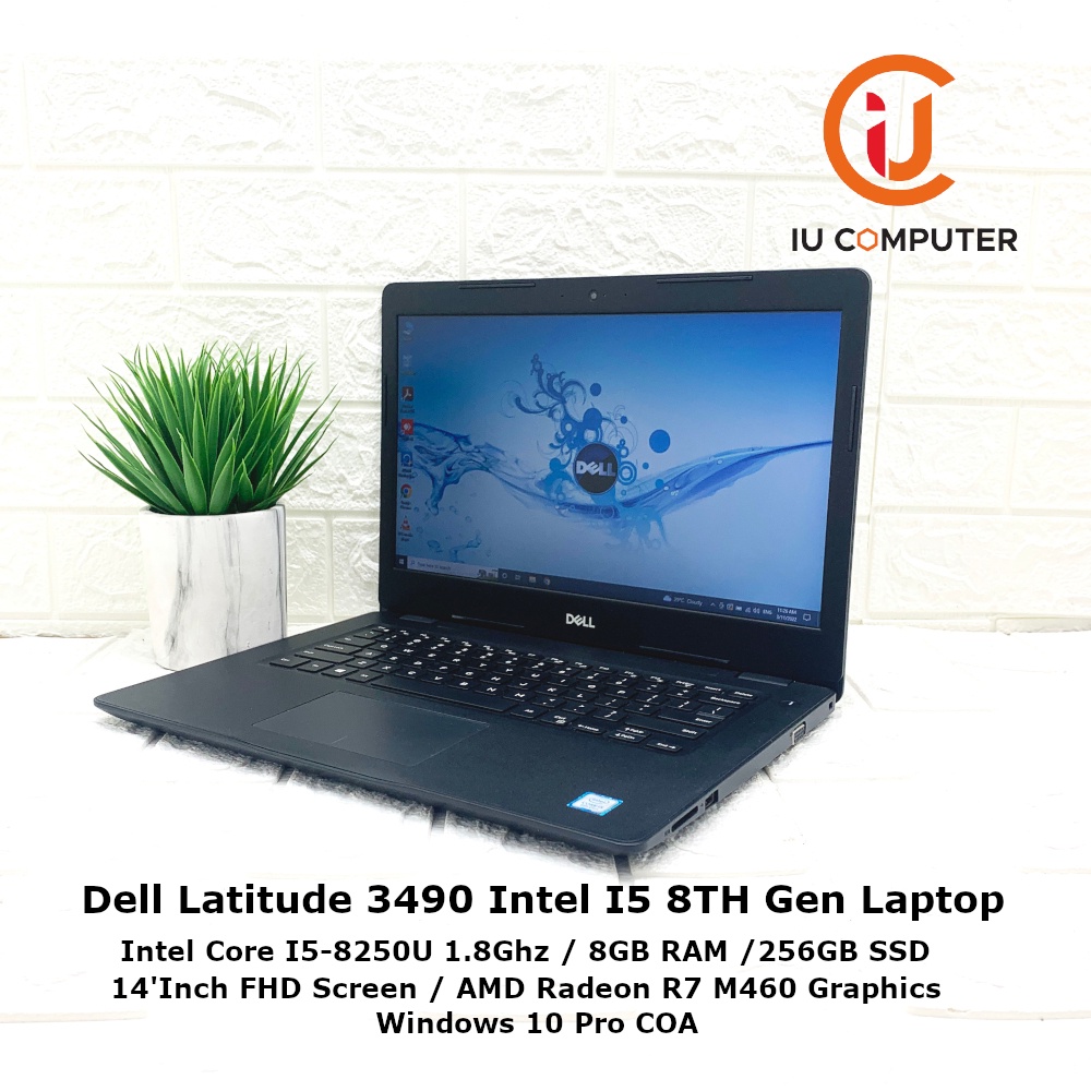 DELL LATITUDE 3490 INTEL CORE I5-8250U 8GB RAM 256GB SSD R7 M460 USED LAPTOP REFURBISHED ...
