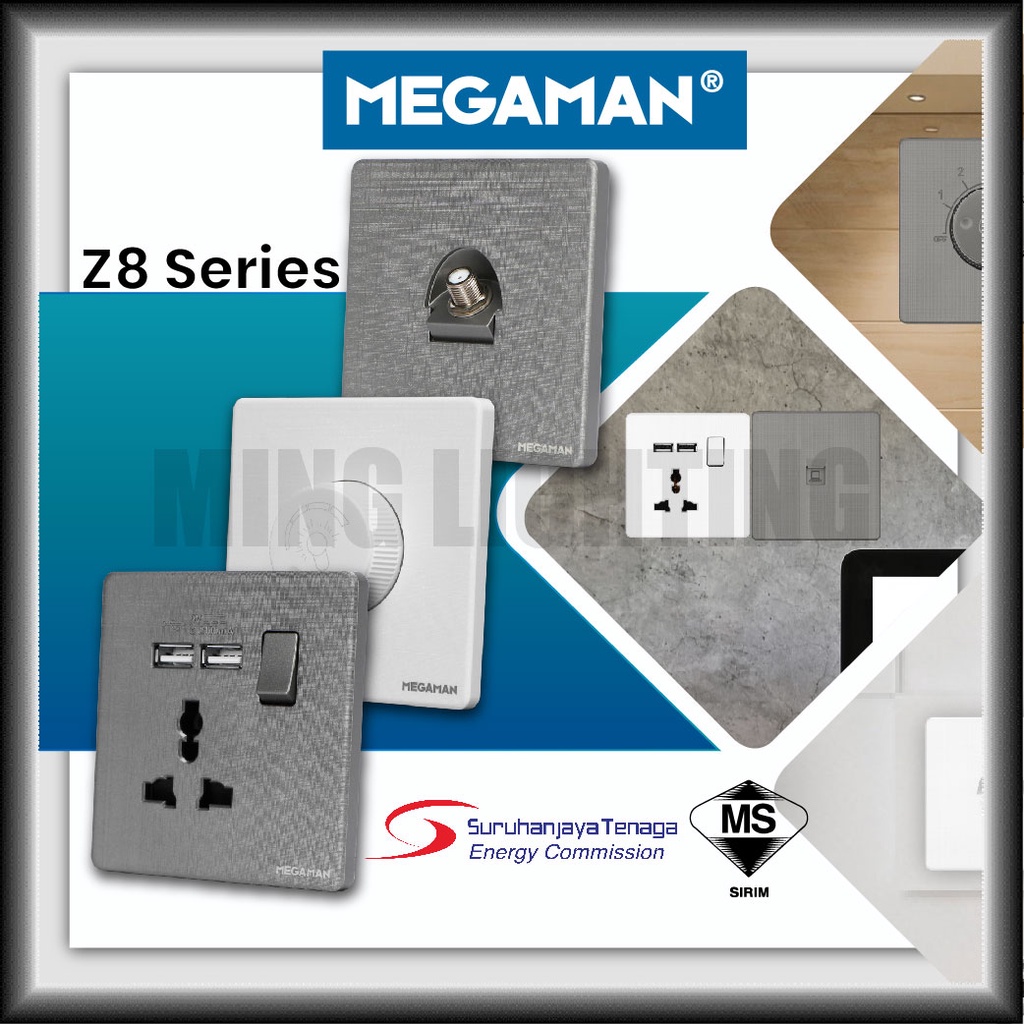 [SIRIM] MEGAMAN Z8 Switch Socket Power Wall Switches Plug 13A 15A 20A ...