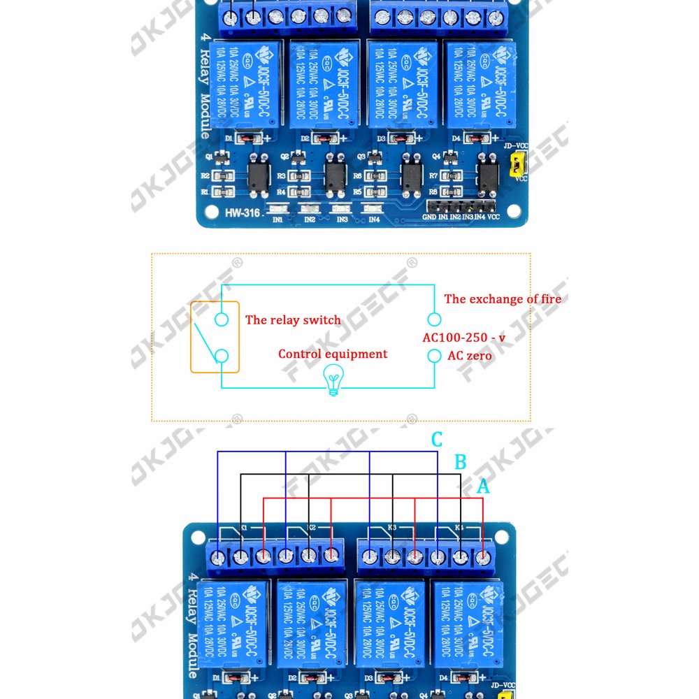 5v 12v 1 2 4 6 8 channel relay module with optocoupler Relay Output 1 2 ...