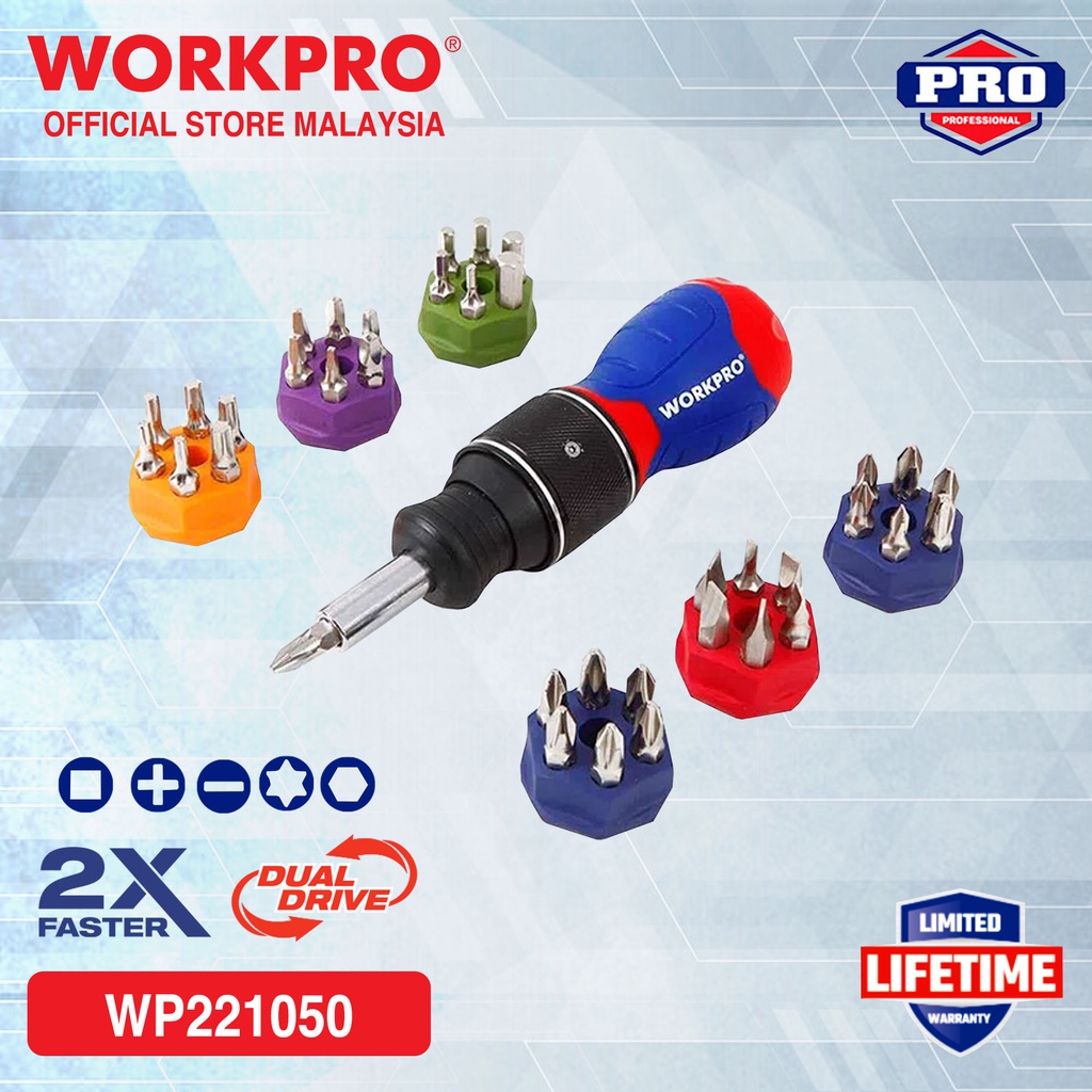 WORKPRO 38-IN-1 Double Drive Stubby Ratchet Screwdriver Set | Shopee ...