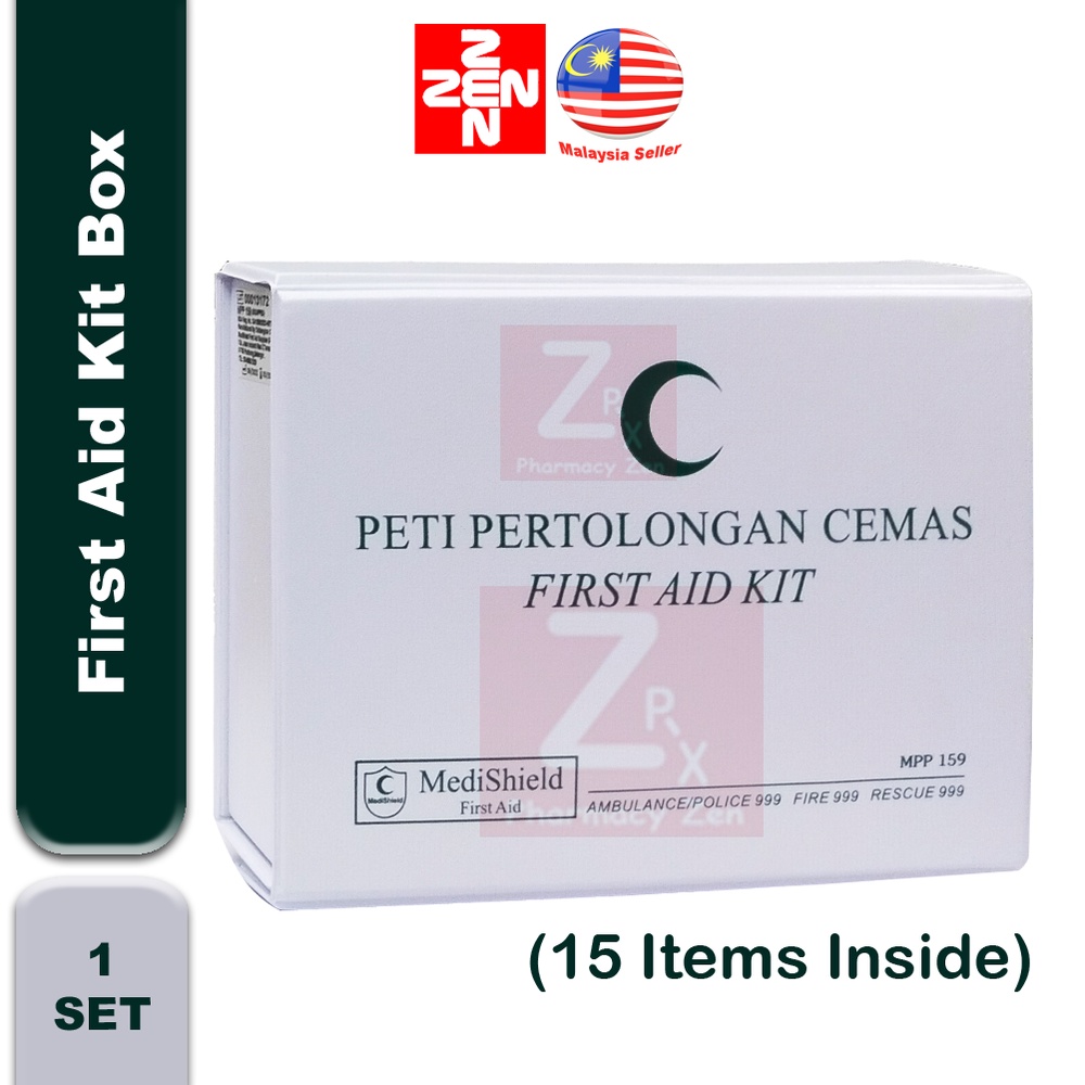 First Aid Kit Box Set Peti Kecemasan (15items)(17cmX13cmX4.5cm ...