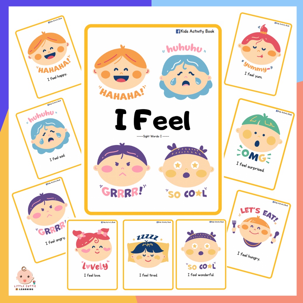 LITTLE CUTTIE - A5 SIZE Emotion Montessori Activity Book for Kids Flash ...