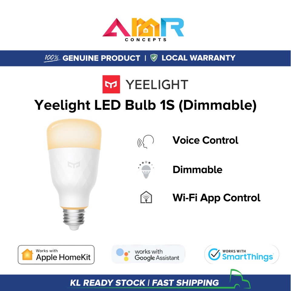 Yeelight Smart LED Bulb 1S Dimmable WiFi APP Control Warm White WiFi Enabled App Smart Control ...