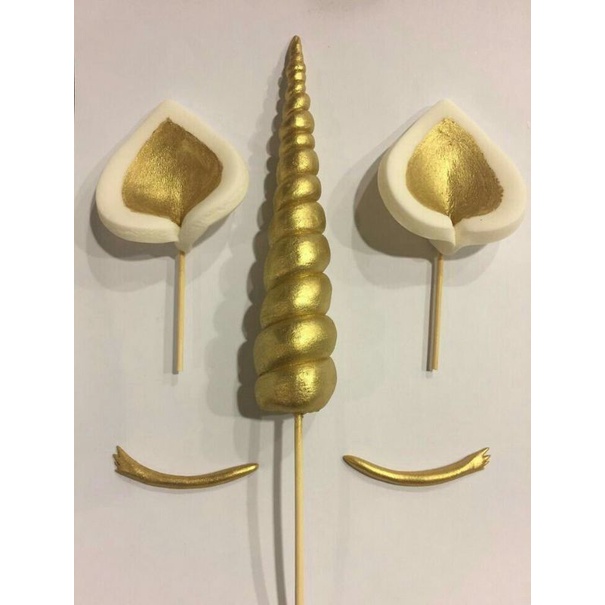 Edible Horn Ear Unicorn Fondant Gumpaste Cupcake Cake Topper | Shopee ...