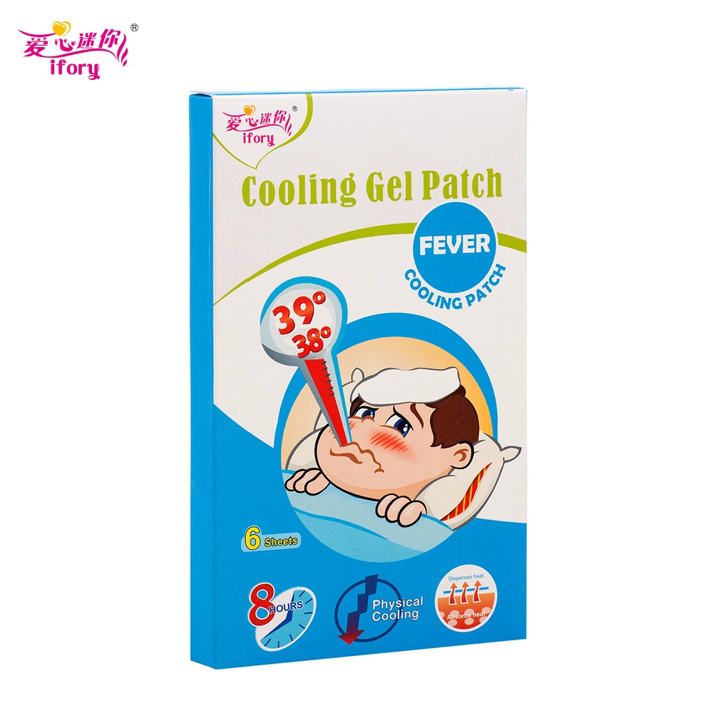 6pcs/box Fever Cooling Gel Patches Forehead Strips Ice Cooling Gel ...