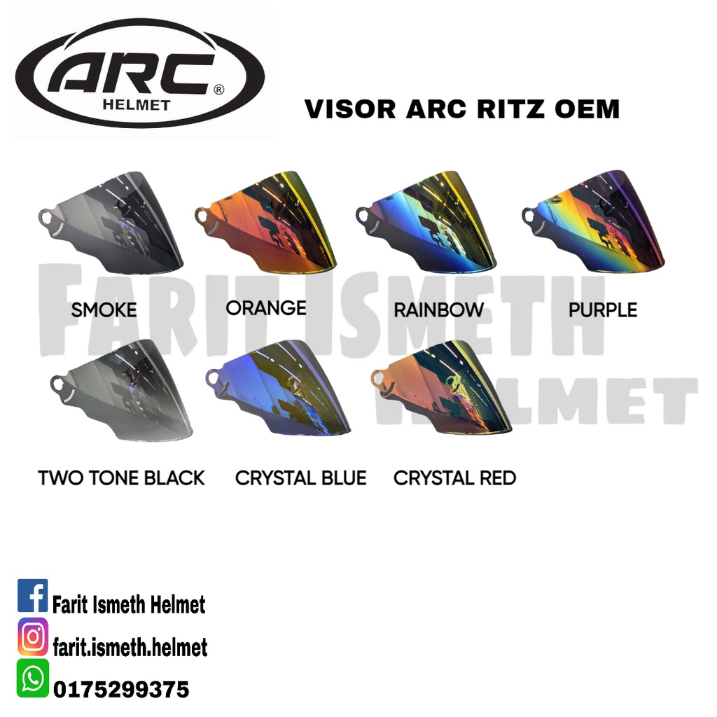 VISOR HELMET MODEL ARC RITZ OEM | Shopee Malaysia