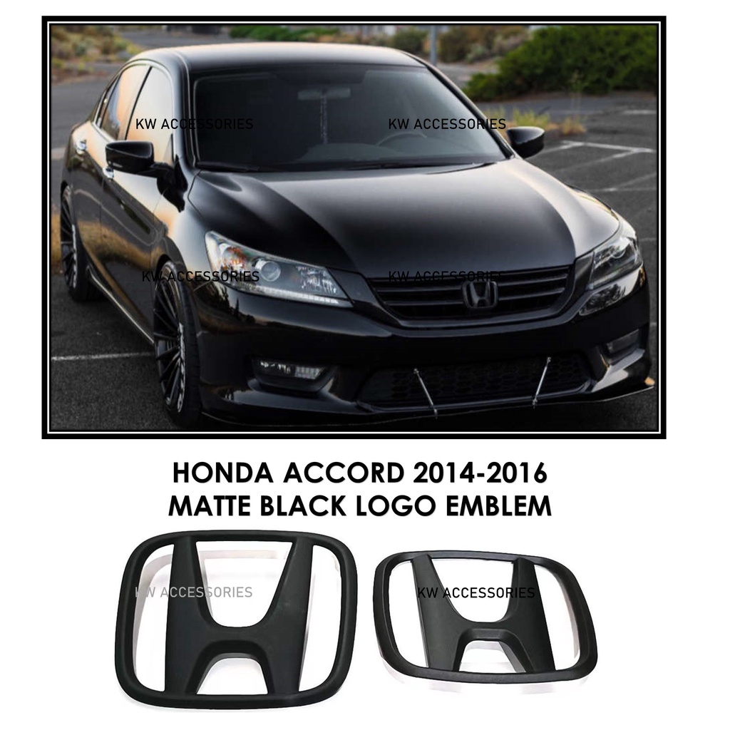 EMBLEM LOGO FOR HONDA ACCORD 2014-2016 MATTE BLACK LOGO RED LOGO ...
