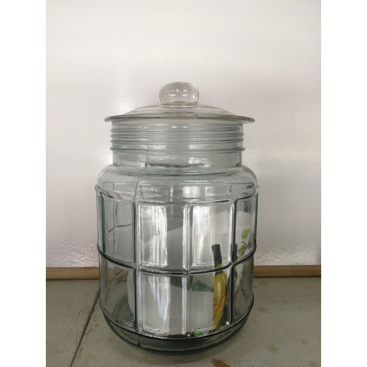 GLASS bottle container BIG WIDE MOUTH 6 litres /BALANG KACA MULUT BESAR ...