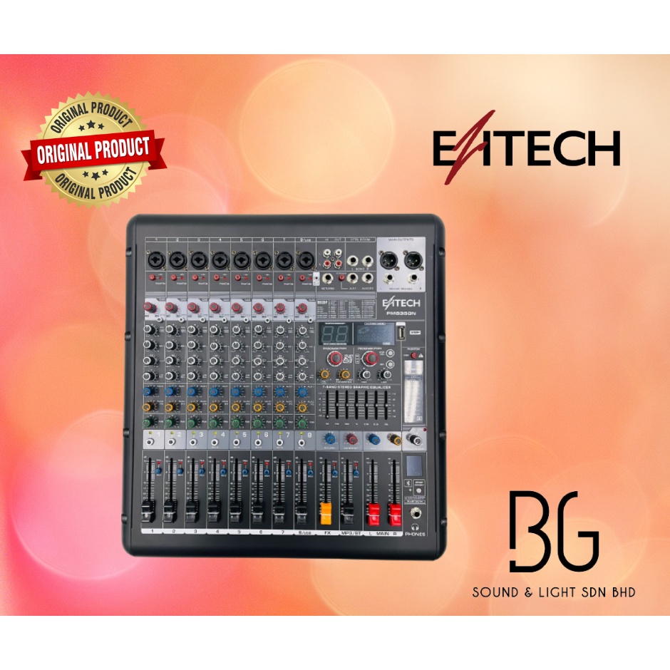 EZITECH pm8350n power mixer 8channel 350w with usb interface | Shopee ...