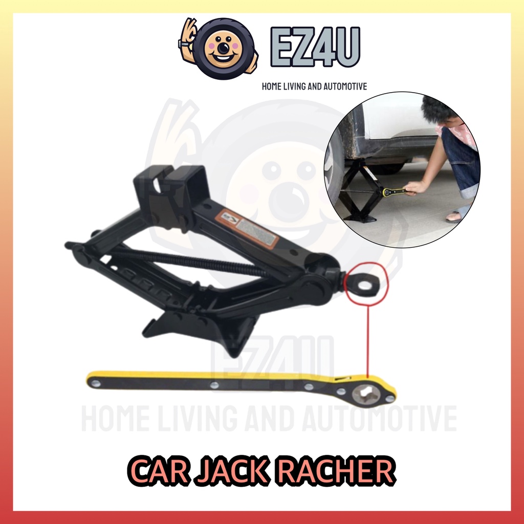 [EZ4U] Car Jack Ratchet Wrench Scissor Jack Jek Kereta Sepana | Shopee ...