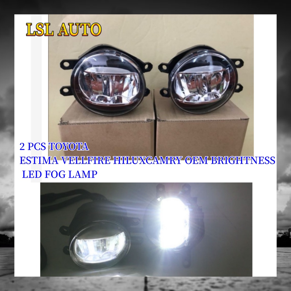 2 PC TOYOTA ESTIMA VELLFIRE HILUX CAMRY OEM BRIGHTNESS LED FOG LAMP ...