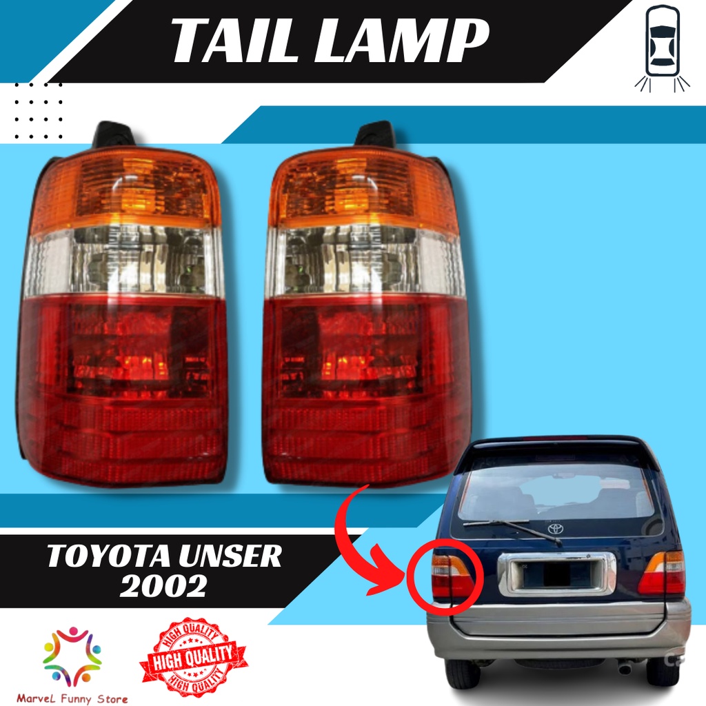 TOYOTA UNSER 2000 2002 WHITE YELLOW TAIL LAMP LAMPU BELAKANG LIGHT REAR ...