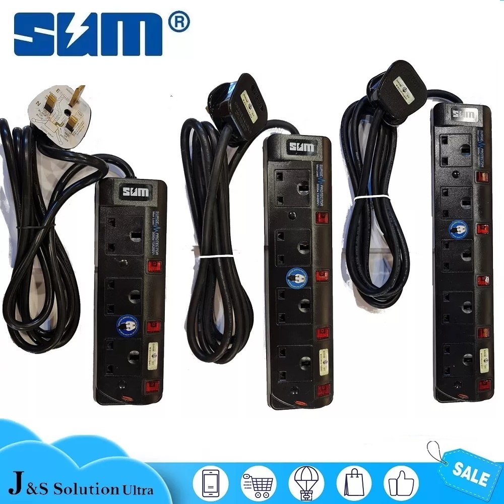 Sum 3 Gang Extension Socket And Surge Protector 2 Meter 3 Socket 4 Socket 5 Socket