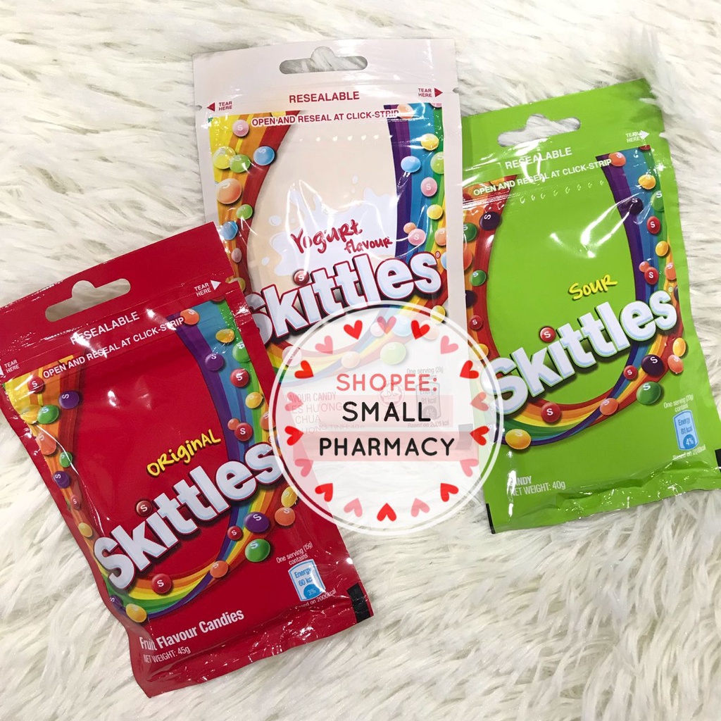 Skittles Fruit Flavors Candies Original 45g / Sour 40g / Yogurt 40g ...