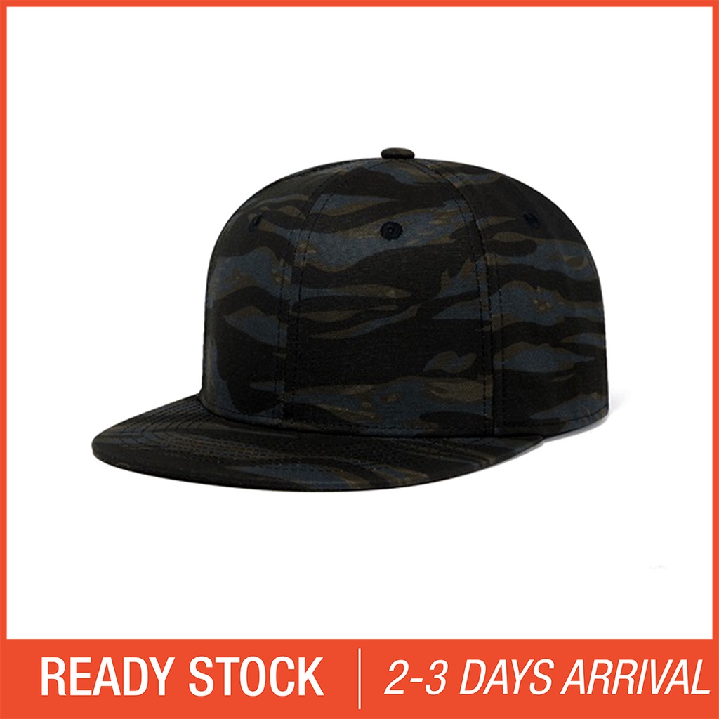 Topi Corak Askar Snapback Adjustable Cap Flat Brim Camouflage Pattern ...