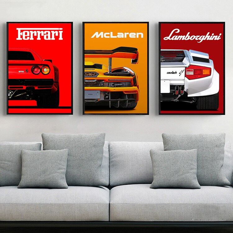 Modern Car Fan Club Poster Cool Car Ferrari Lamborghini Classic Racing ...