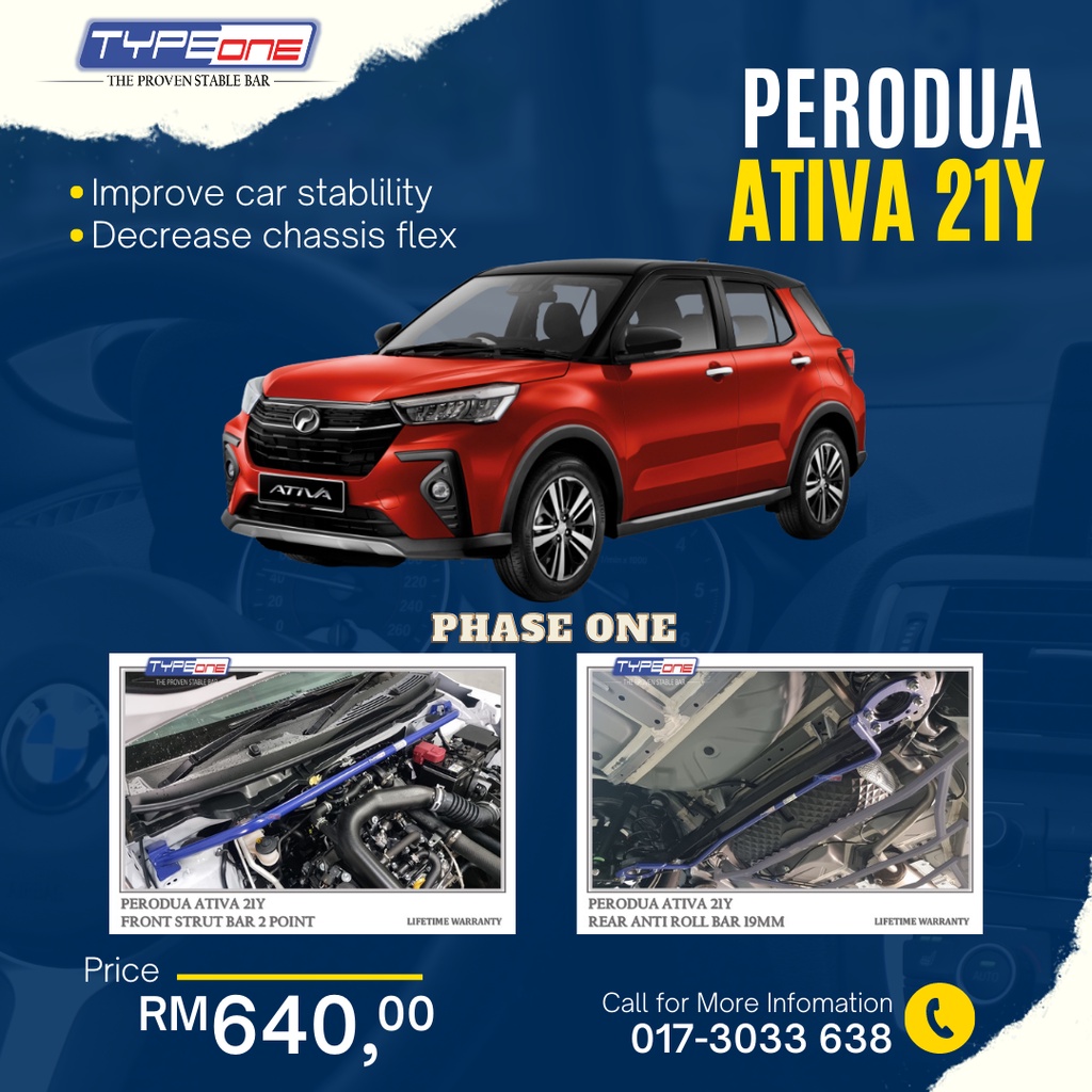 Type One Bar - For Perodua Ativa 1.0t 2WD 2021 (Blue Color) | Shopee ...