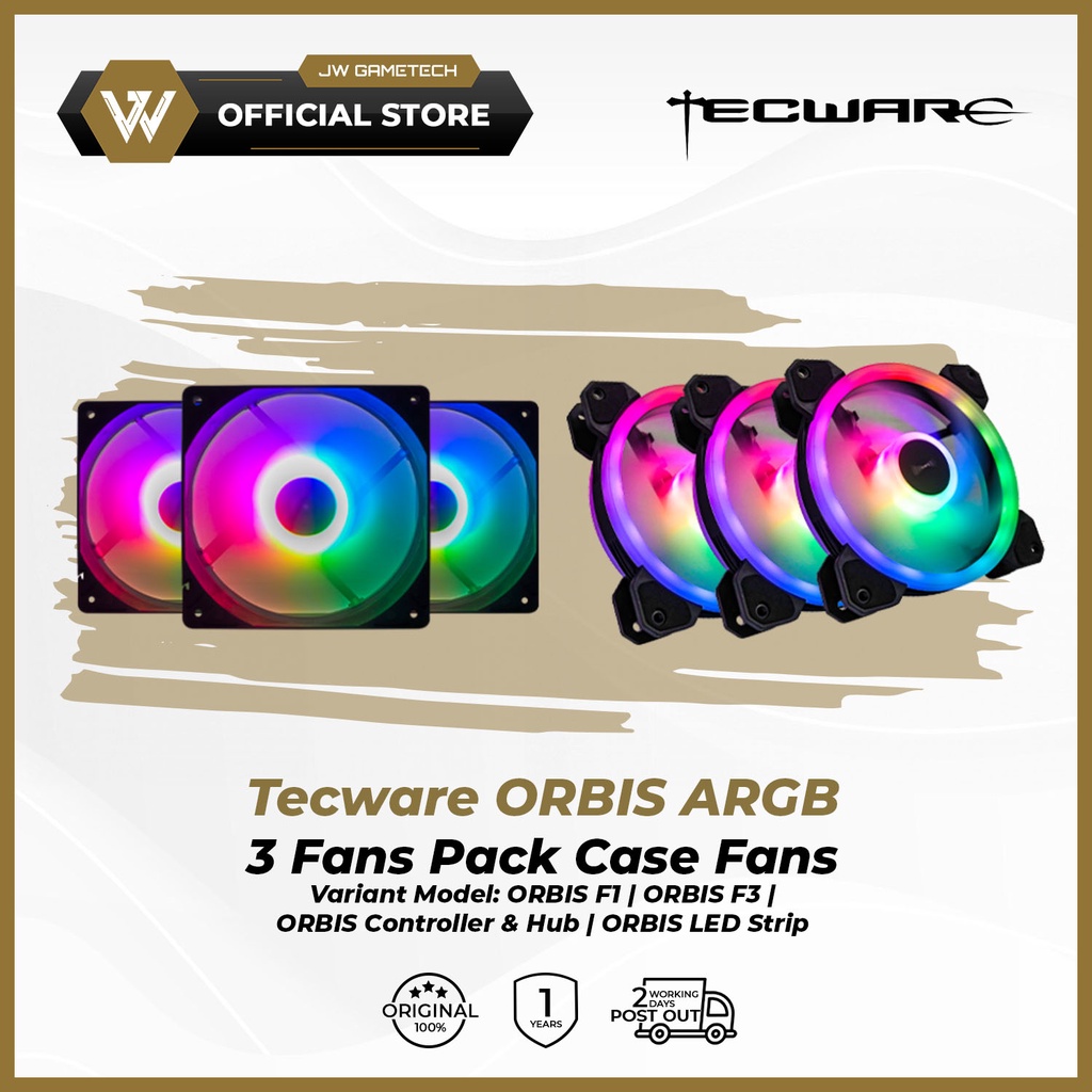 Tecware ORBIS 3 ARGB Case Fan Pack - Orbis F1 | Orbis F3 | Orbis ...