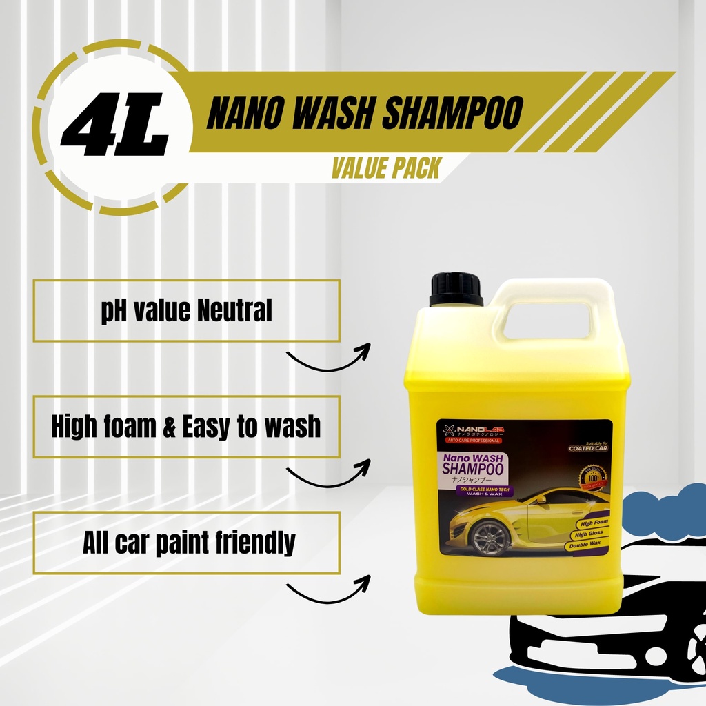 [NANOLAB] Nano Wash Shampoo | Wash & Wax for Car Detailer | Syampu ...