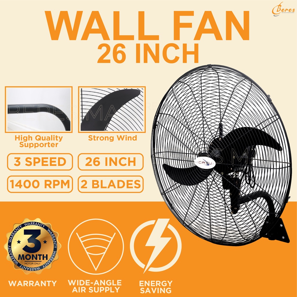 Wall Fan 26 Inch Industrial Wall fan Industry Wall Fan Heavy Duty Wall ...