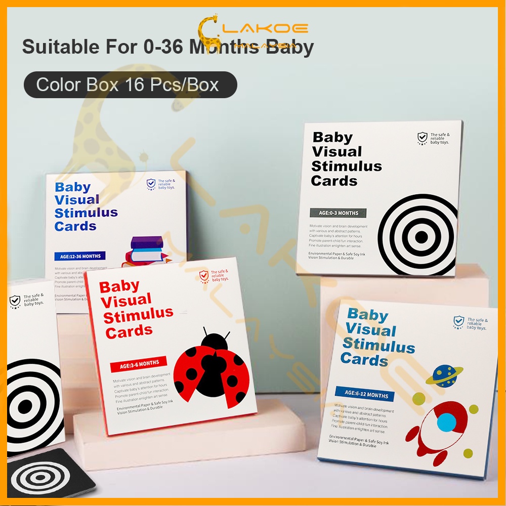 LAKOE 0-36Months Baby Vision Cards Flash Card Baby Sensory Card Visual ...