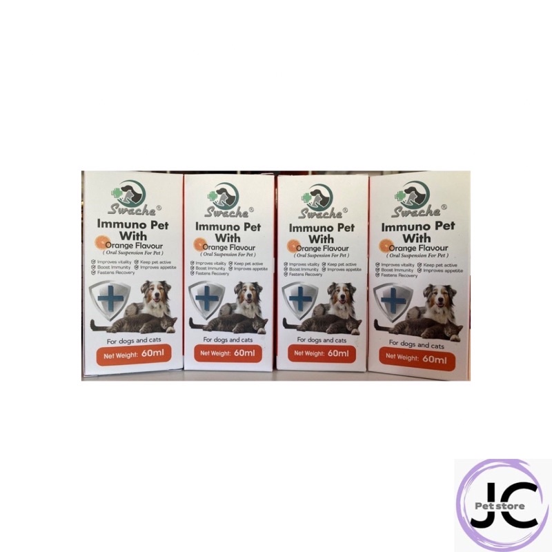 Swache Immuno Pet with Orange Flavor / Immune Booster Dog & Cat (60ML ...
