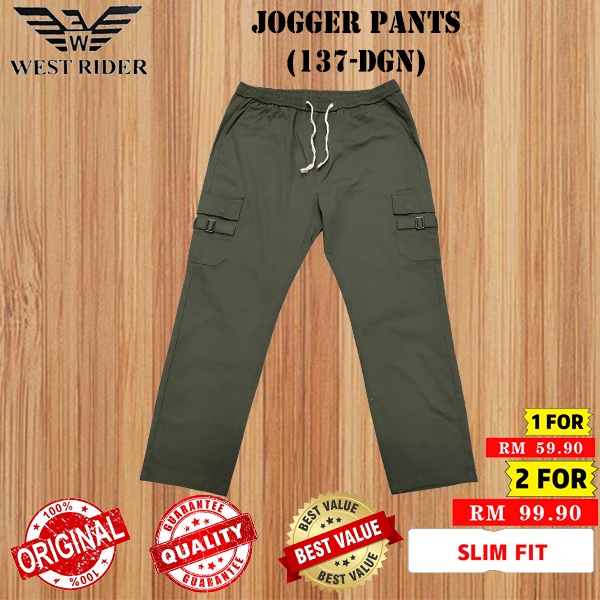 [WEST RIDER] UNISEX STRETCHABLE LONG JOGGER PANTS 6 POCKET/ SELUAR ...