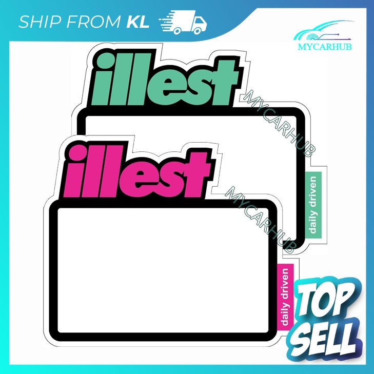 illest Daily Driven Design Cartoon Car Roadtax Sticker | Shopee Malaysia