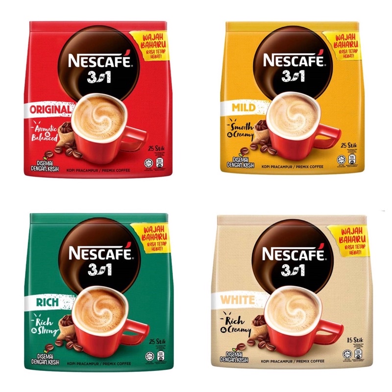 Nescafe Blend & Brew Rich / Mild 18g x 25s 3 in 1 Instant Coffee Pek ...