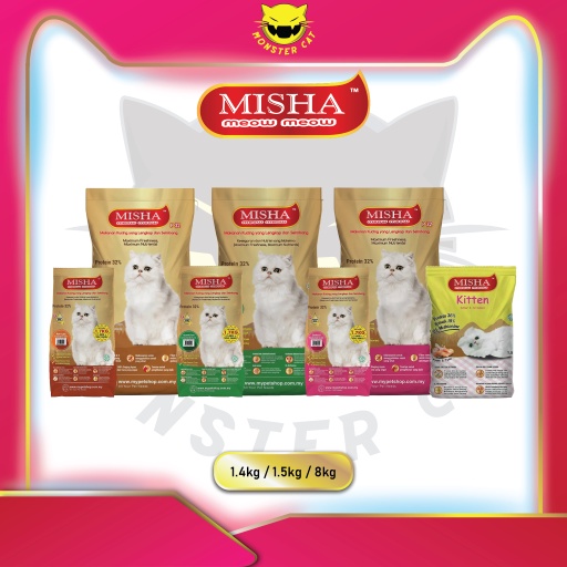 MISHA Dry Cat Food (Seafood , Chicken & Tuna , Ocean Fish , Kitten ) 1 ...