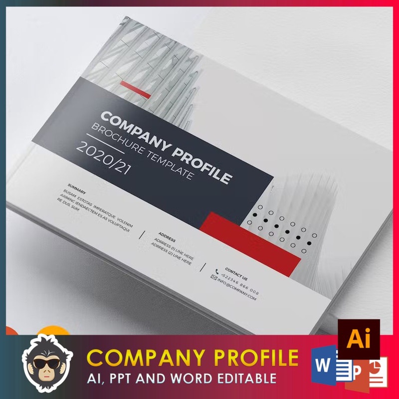 A5 Company Profile, Docx & PPT Template 20 Pages | Shopee Malaysia