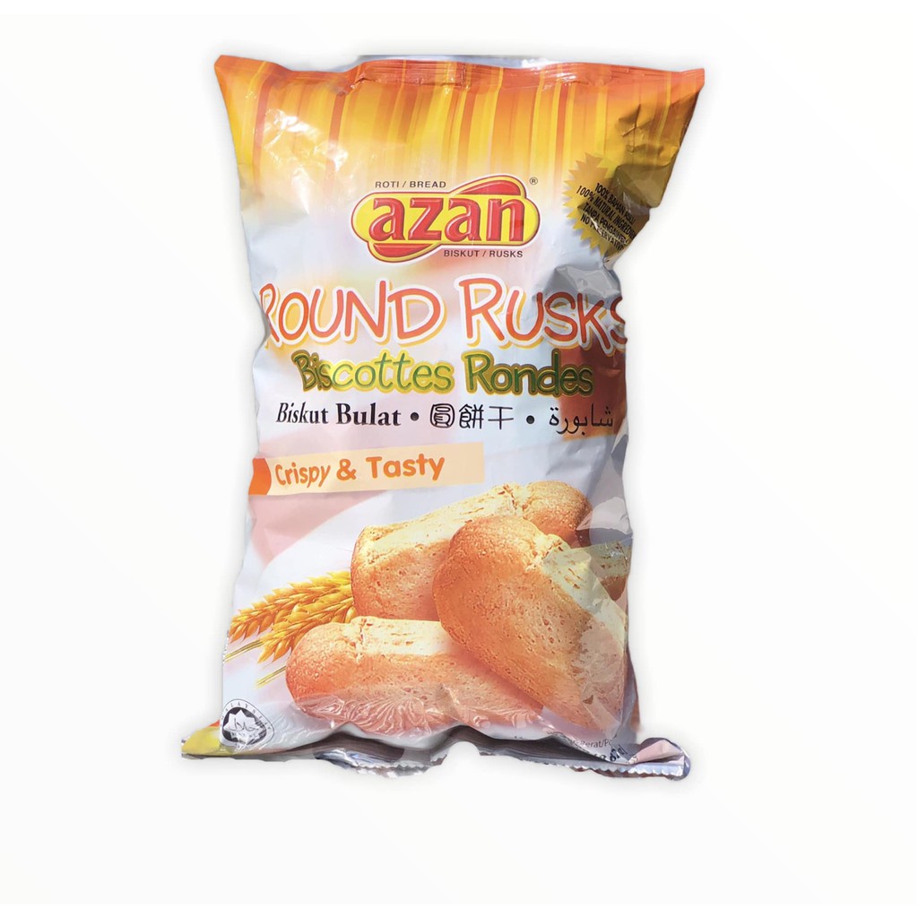 BISKUT KERING BULAT CRISPY & TASTE ORIGINAL AZAN RUSKS (250GM) | Shopee ...