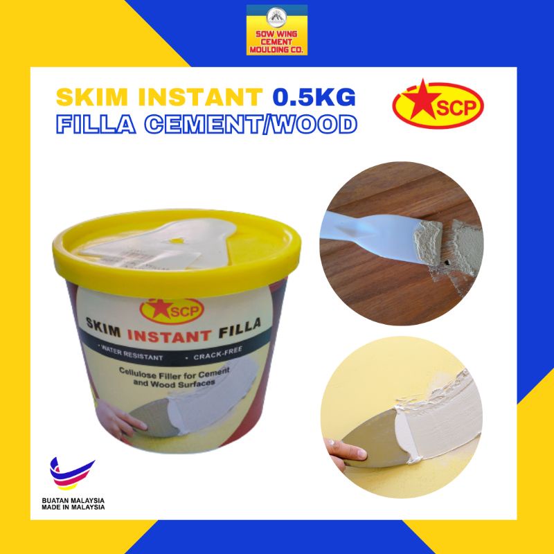 Skim Instant Filla SCP- Wood Surface & Cement (0.5kg) | Shopee Malaysia