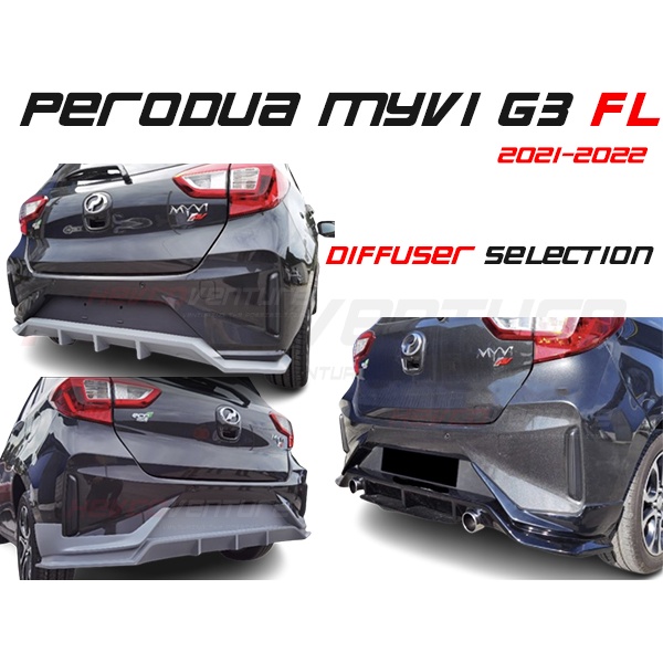 PERODUA MYVI 2021-2022| MG3-FL | GEN3 REAR DIFFUSER | PU | SKIRT ...
