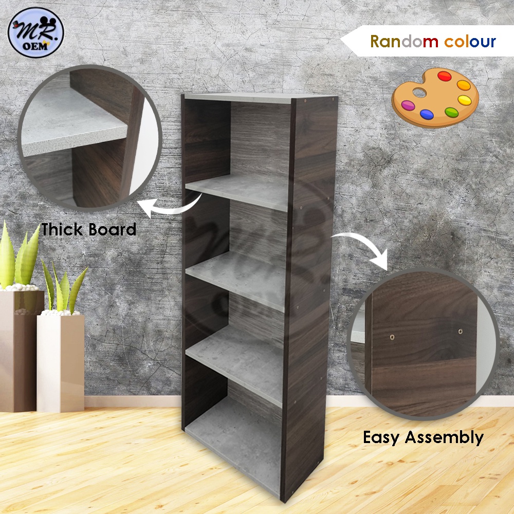 MR OEM (Random Colour) 3 Tier/ 4 Tier Wooden Book Shelf / Multipurpose ...