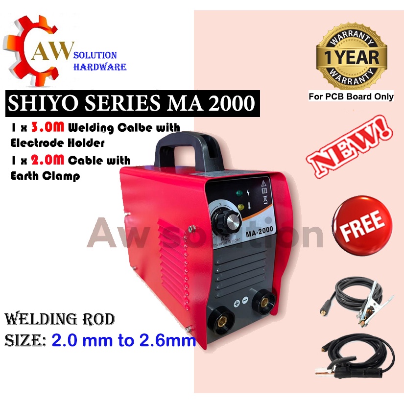 AW SOLUTION HARDWARE SHIYO MA2000 INVERTER WELDING MACHINE FULL SET ...