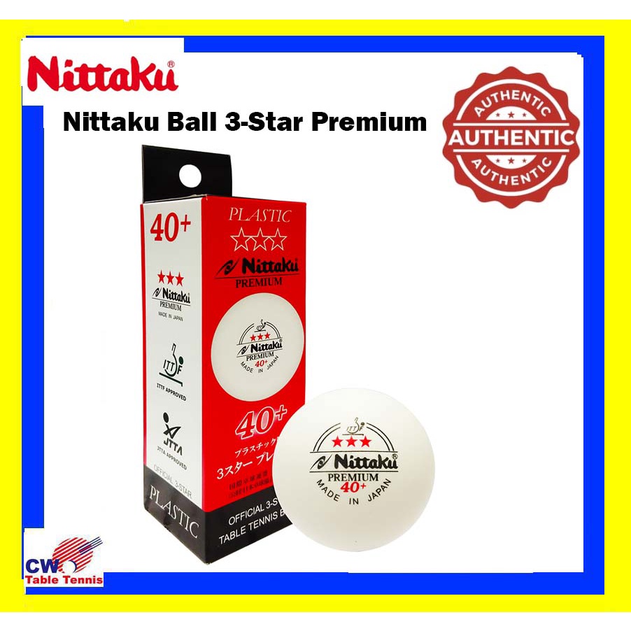 Nittaku Ball 3-Star Premium BALL Table Tennis Ball Bola Ping Pong 3 pcs in box 100% Original ...
