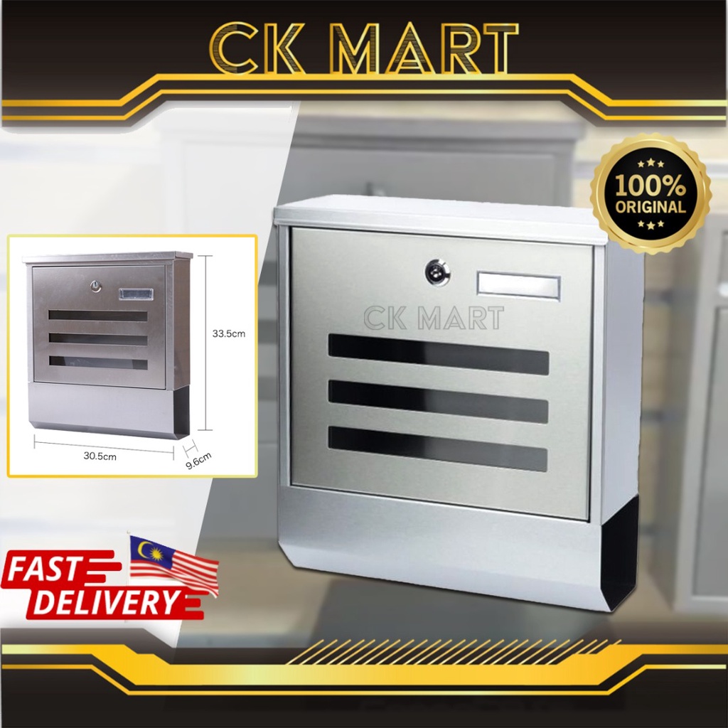 [Ready Stock] Stainless Steel Mail Box/ Letter Box/ Wall Mounted Box ...