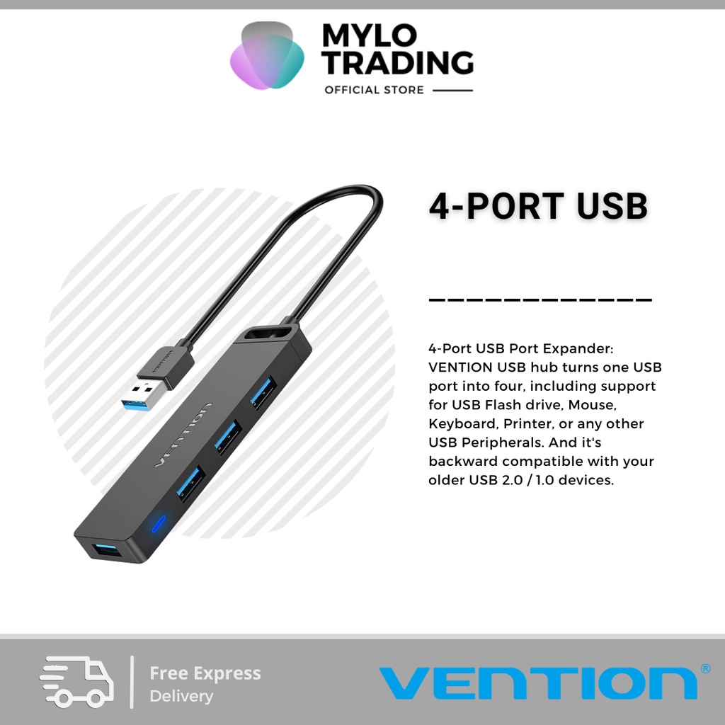 USB Hub, VENTION 4-Port USB 3.0 Hub Ultra-Slim Data USB Splitter ... USB Hub, VENTION 4-Port USB 3.0 Hub Ultra-Slim Data USB Splitter ...