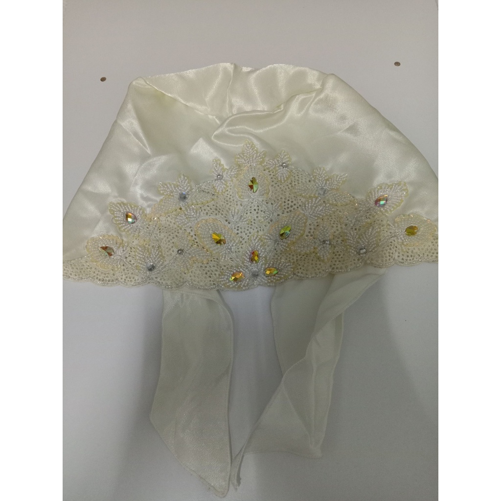 INNER SCARF LACE FABRIC HIJABI GIRL BRIDE ANAK TUDUNG SERKUP KEPALA ...