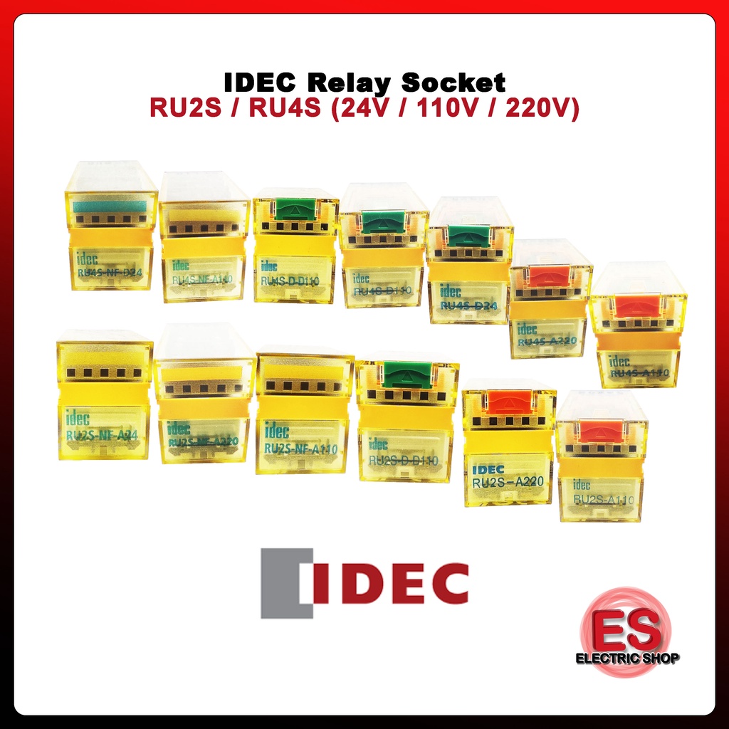 IDEC RU2S / RU4S / RU4S-NF Relay with/without LED (24V / 110V / 220V ...