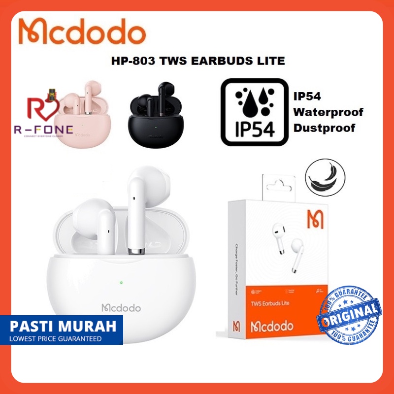 [Ready Stock] Mcdodo HP-803 TWS Earbuds Lite Bluetooth HD Stereo Earphone Intelligent Touch Dual ...