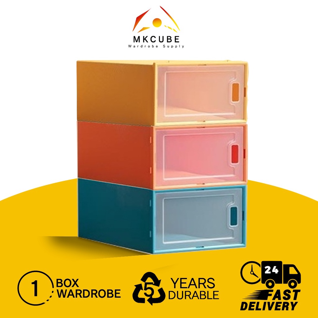 MKCUBE 🔥High Quality🔥 Rak Kasut Stackable Storage Shoes Rack Shoes Box ...