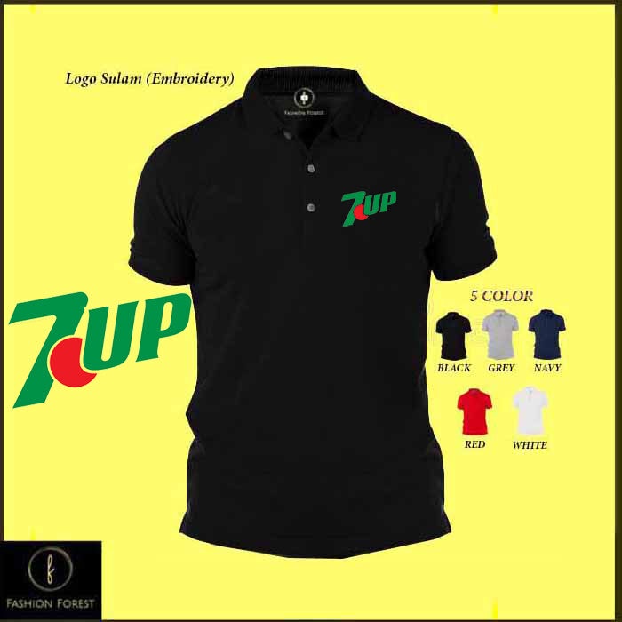 Baju logo Sulam 7UP DRINK SOFT DRINK Polo Classic T Shirt Embroidery ...