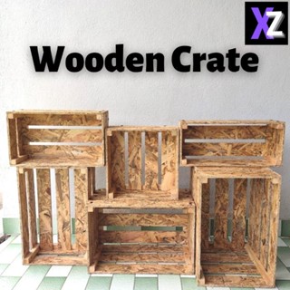 𝗫𝗭 Wooden Crate Storage box Kotak kayu Decoration box Crates box Osb ...