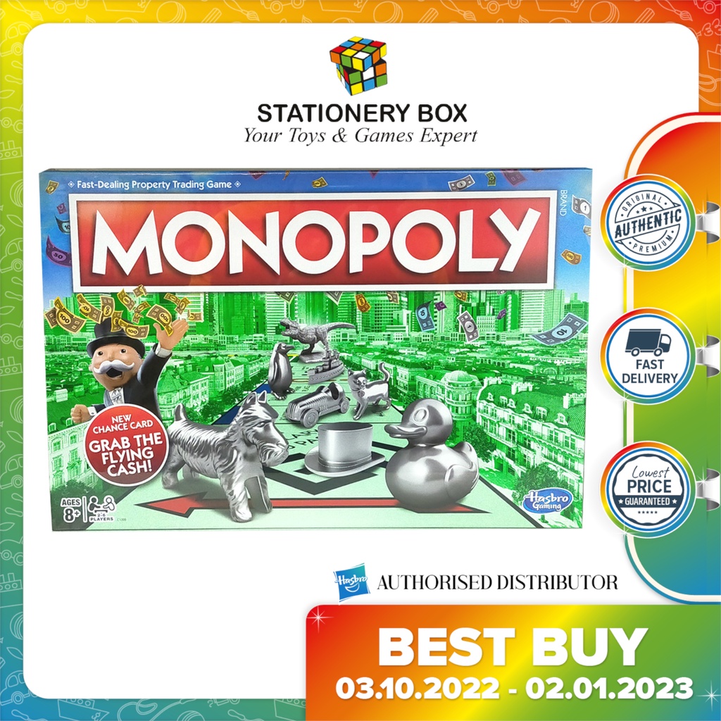 ORIGINAL - Hasbro Monopoly Classic Board Game, 2-6 Players Board Game ...