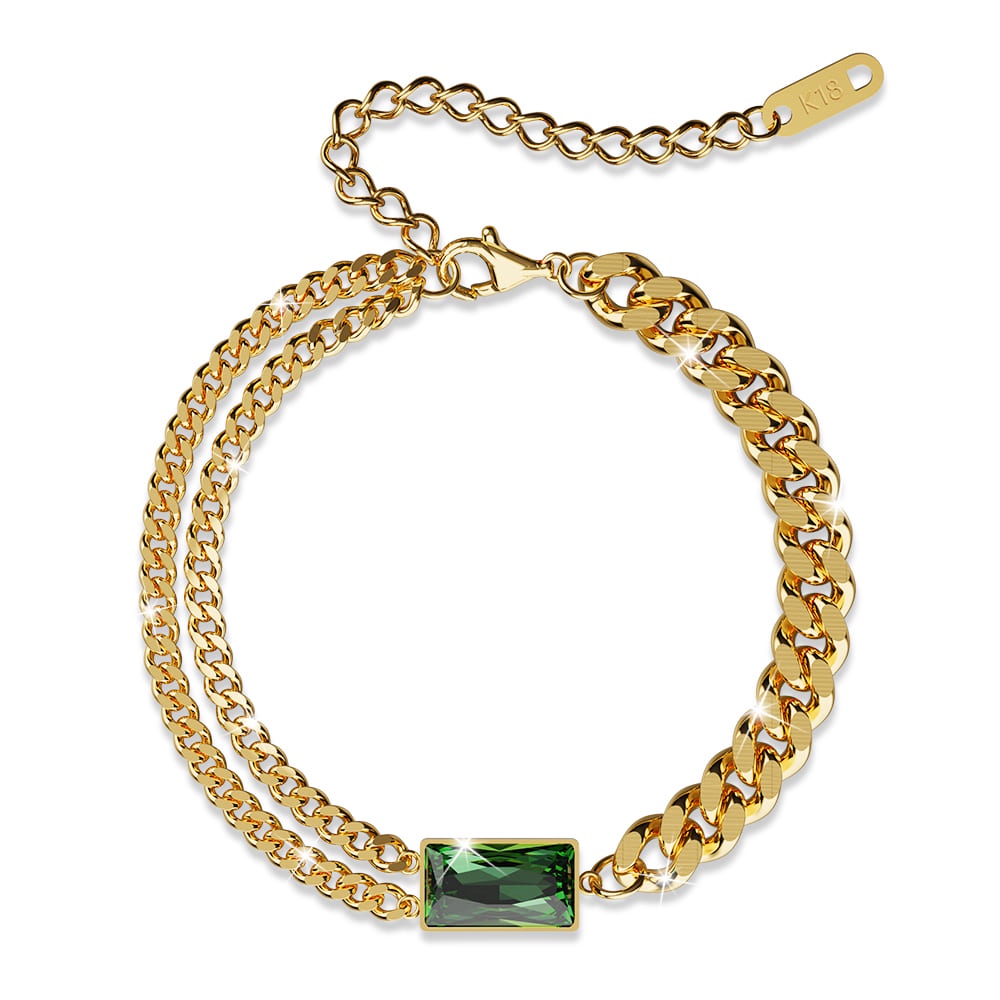BULLION GOLD Emerald Zirconia Multiple Chain Bracelet | Shopee Malaysia